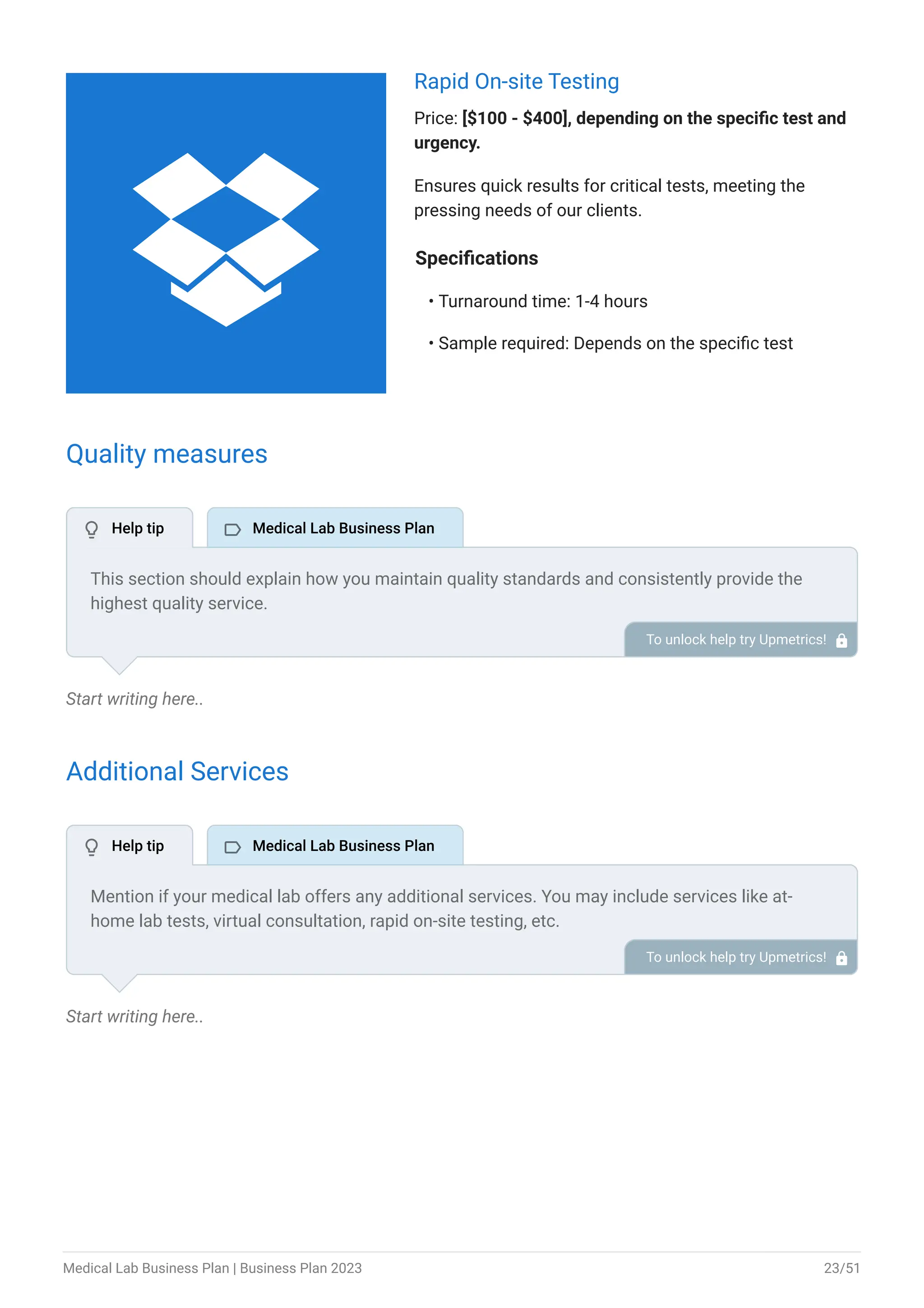 Medical Lab Business Plan Example | Upmetrics | PDF