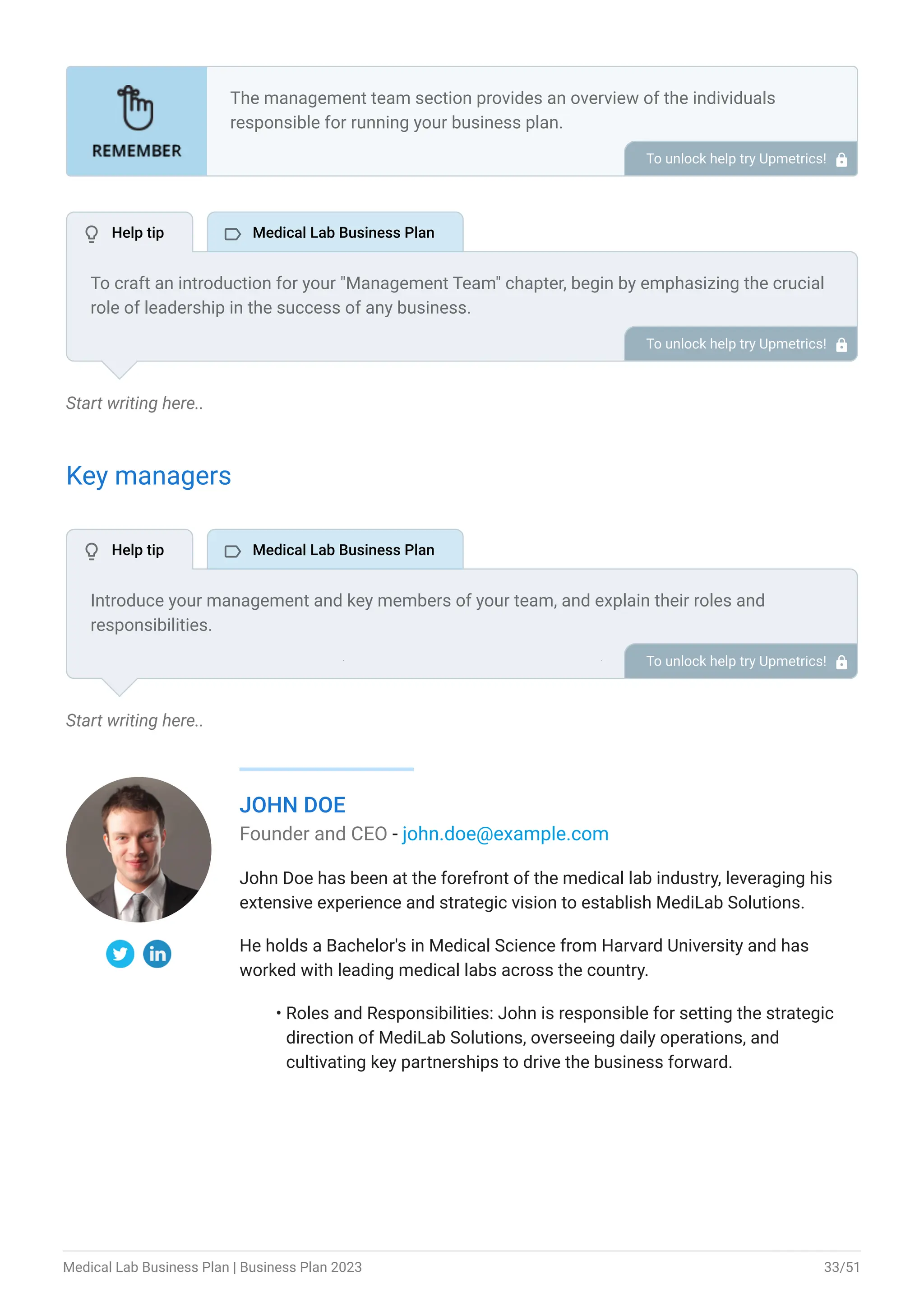 Medical Lab Business Plan Example | Upmetrics | PDF
