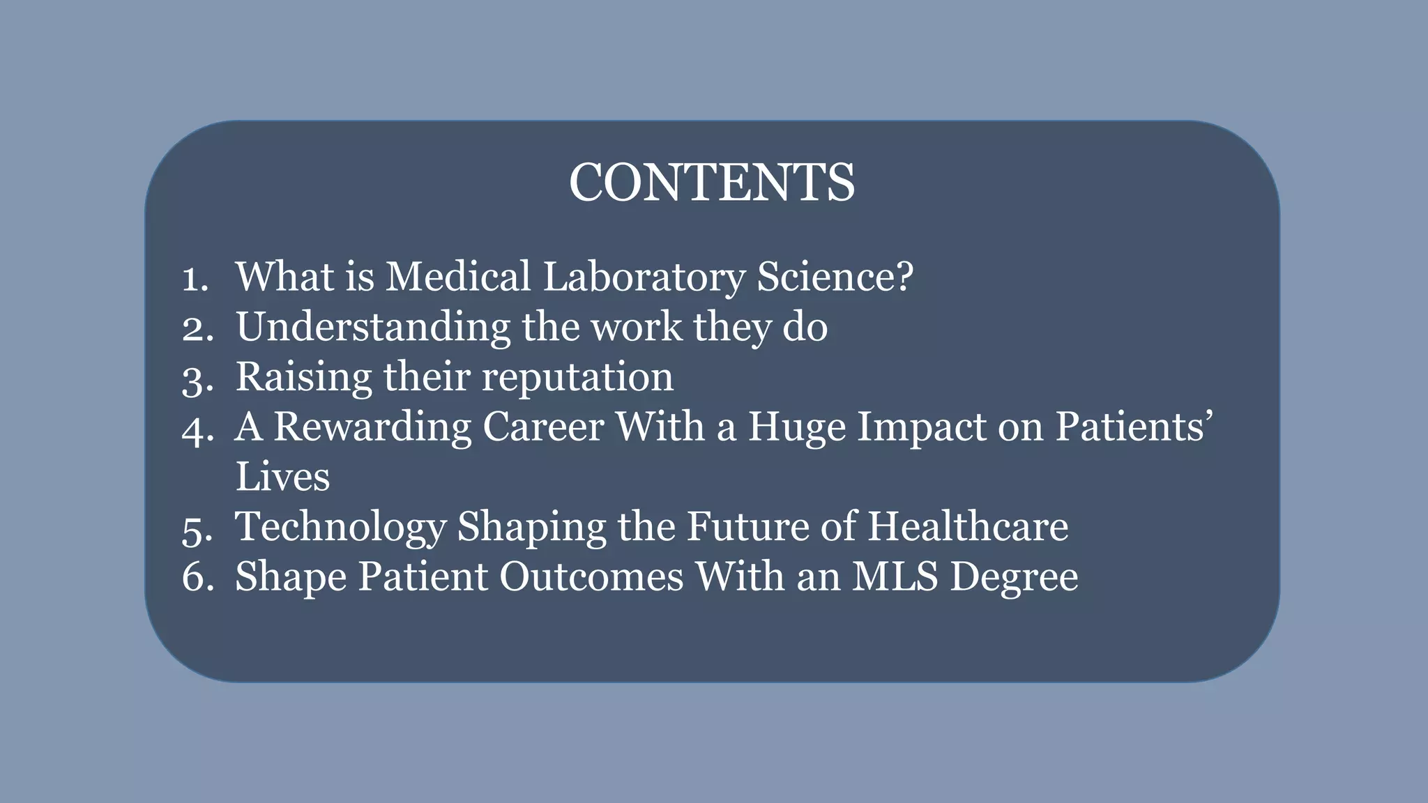 Medical Laboratory Science Article | PPTX