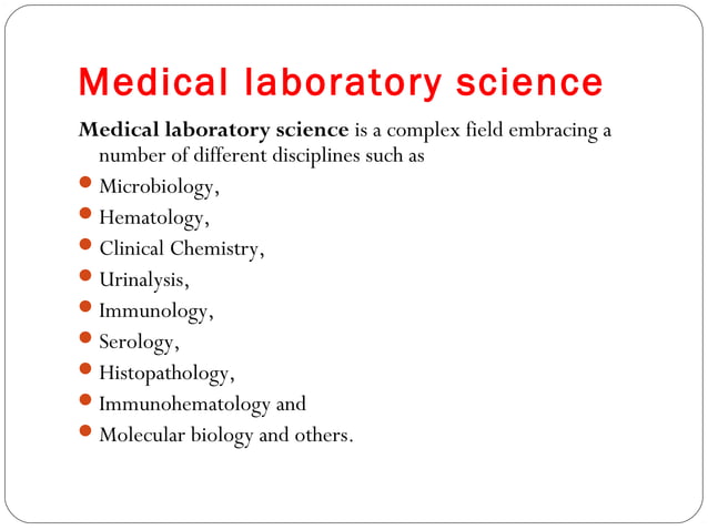 Medical Laboratory Sciences | PPT