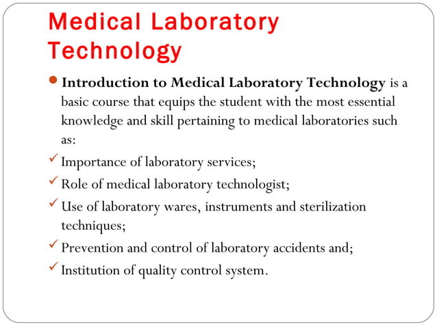 Medical Laboratory Sciences | PPT