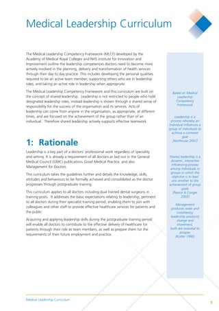 Medical leadership curriculum | PDF