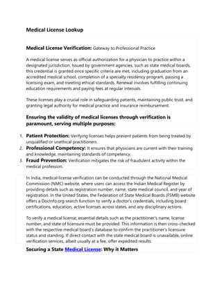 Medical License Lookup.docx