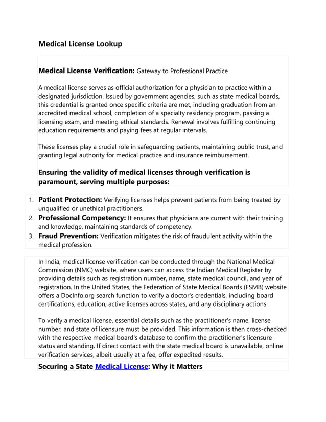 Medical License Lookup.docx