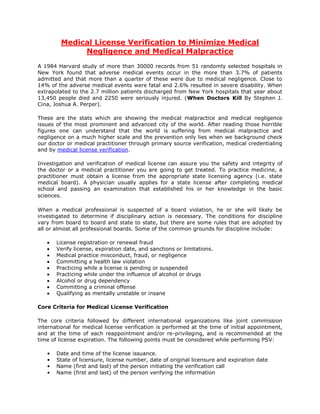 Medical license verification | PDF