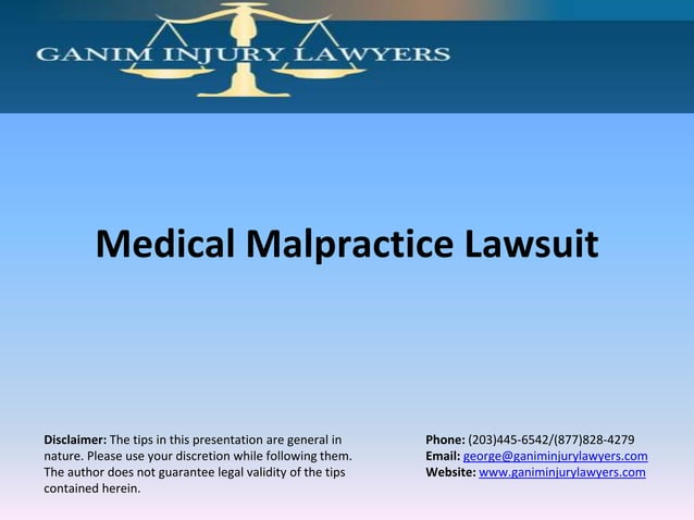 Medical malpractice lawsuit | PPTX | Legal Services Industry | Industries