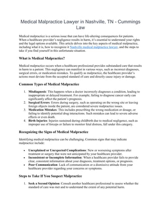 Medical Malpractice Lawyer in Nashville, TN - Cummings Law.pdf
