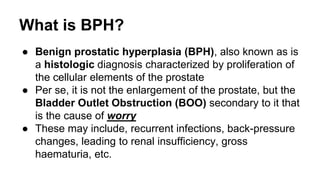 Medical management of bph | PPT
