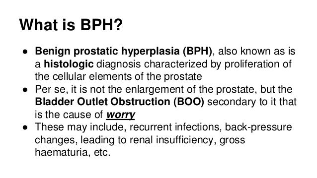 Medical management of bph