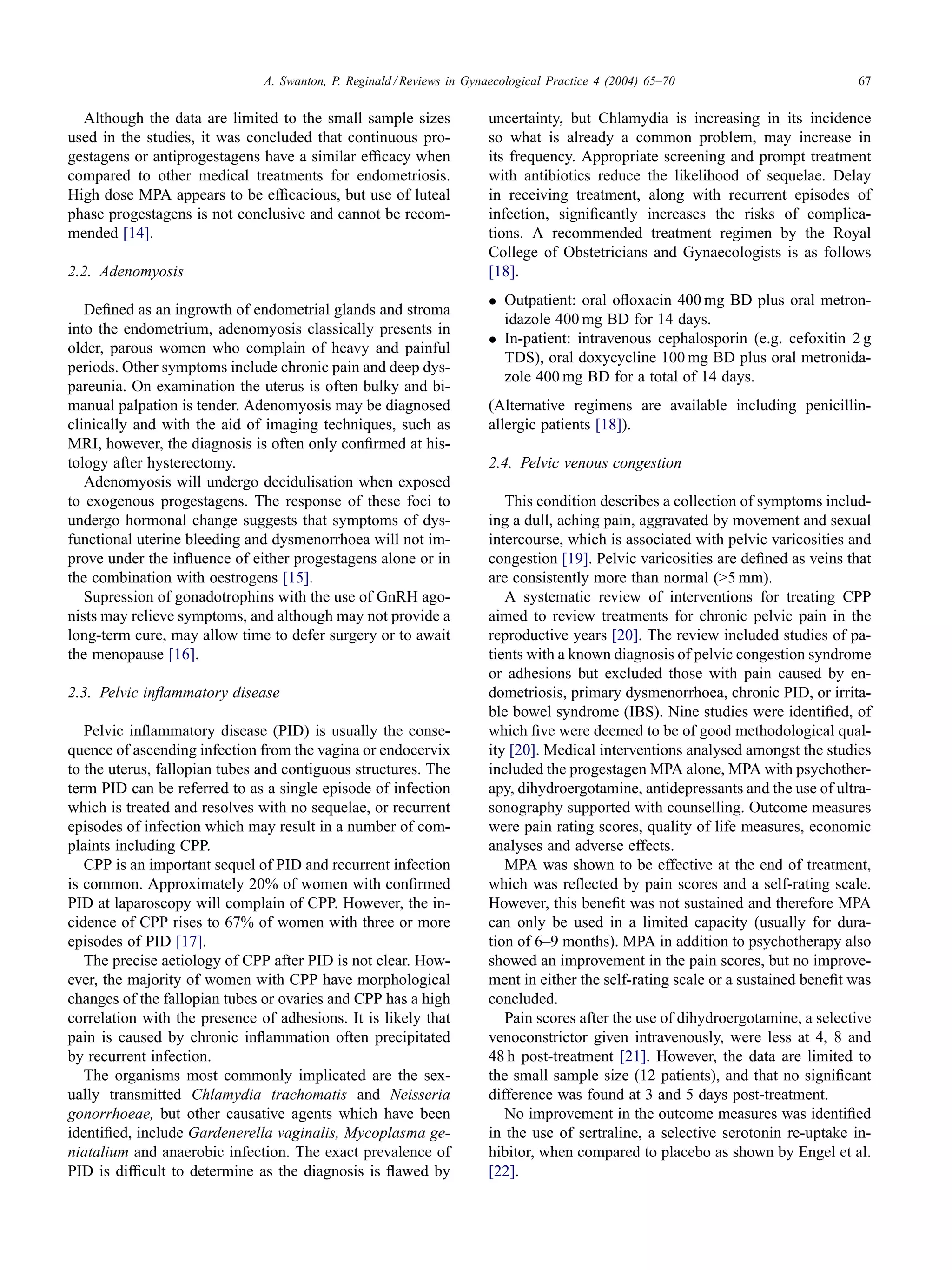 Medical Management of Chronic Pelvic Pain: The Evidence. | PDF