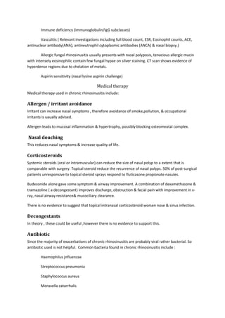 Medical management of chronic rhinosinusitis | DOC | Ear, Nose and ...