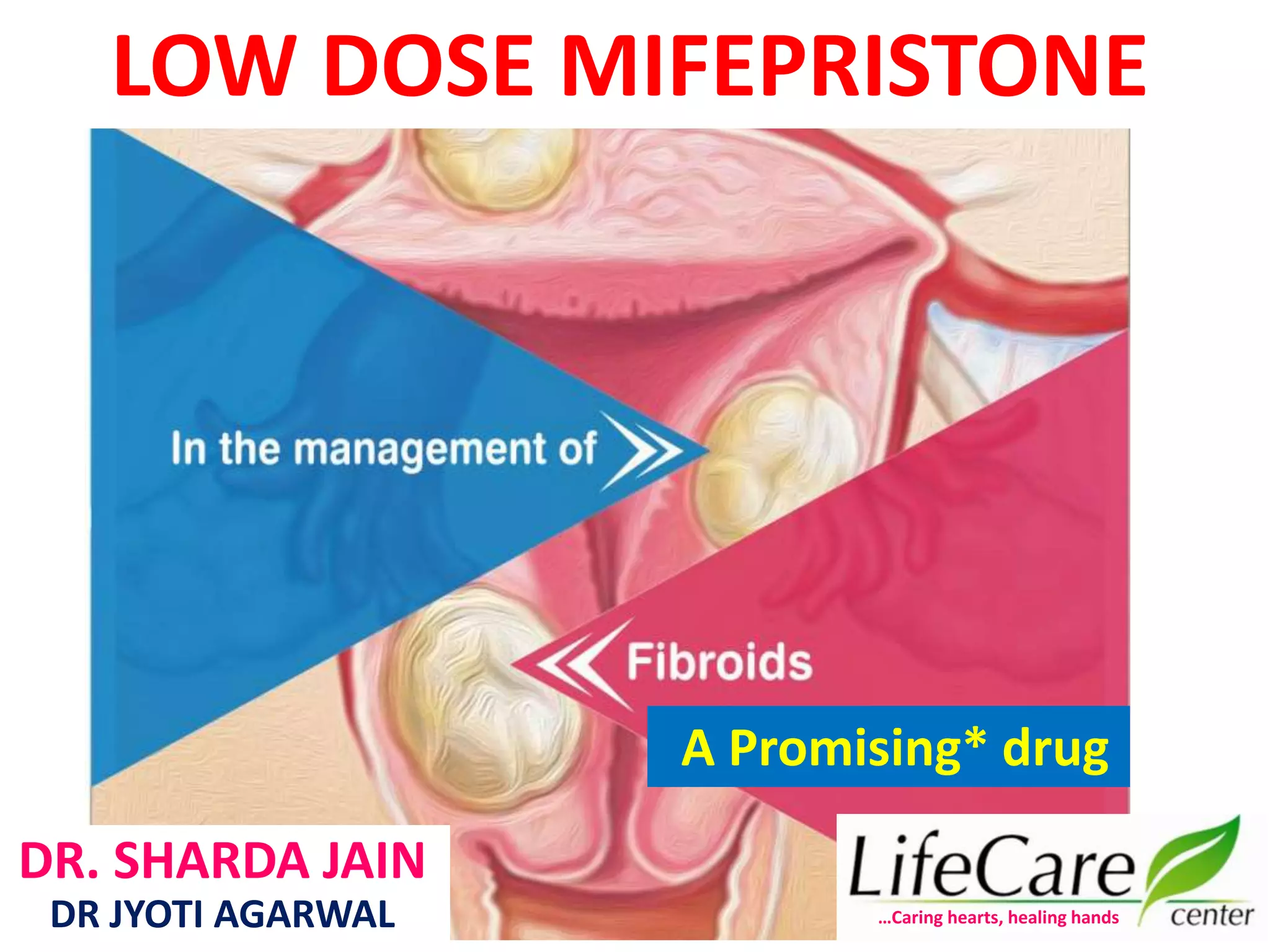 Medical Management of fibroid focus on Low Does Mifepristone Dr Sharda Jain Dr Jyoti Agarwal | PPTX