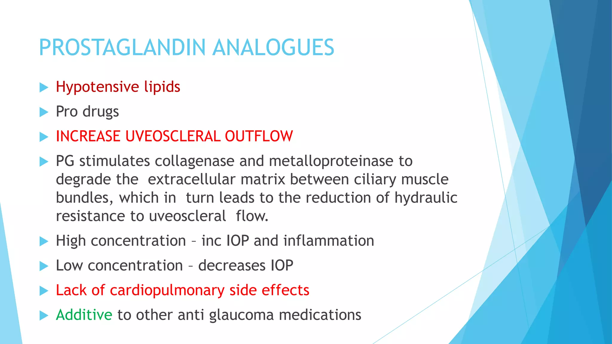 Medical management of glaucoma | PPTX
