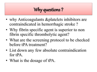 Medical management of cerebro vascular accident a quick review | PPT