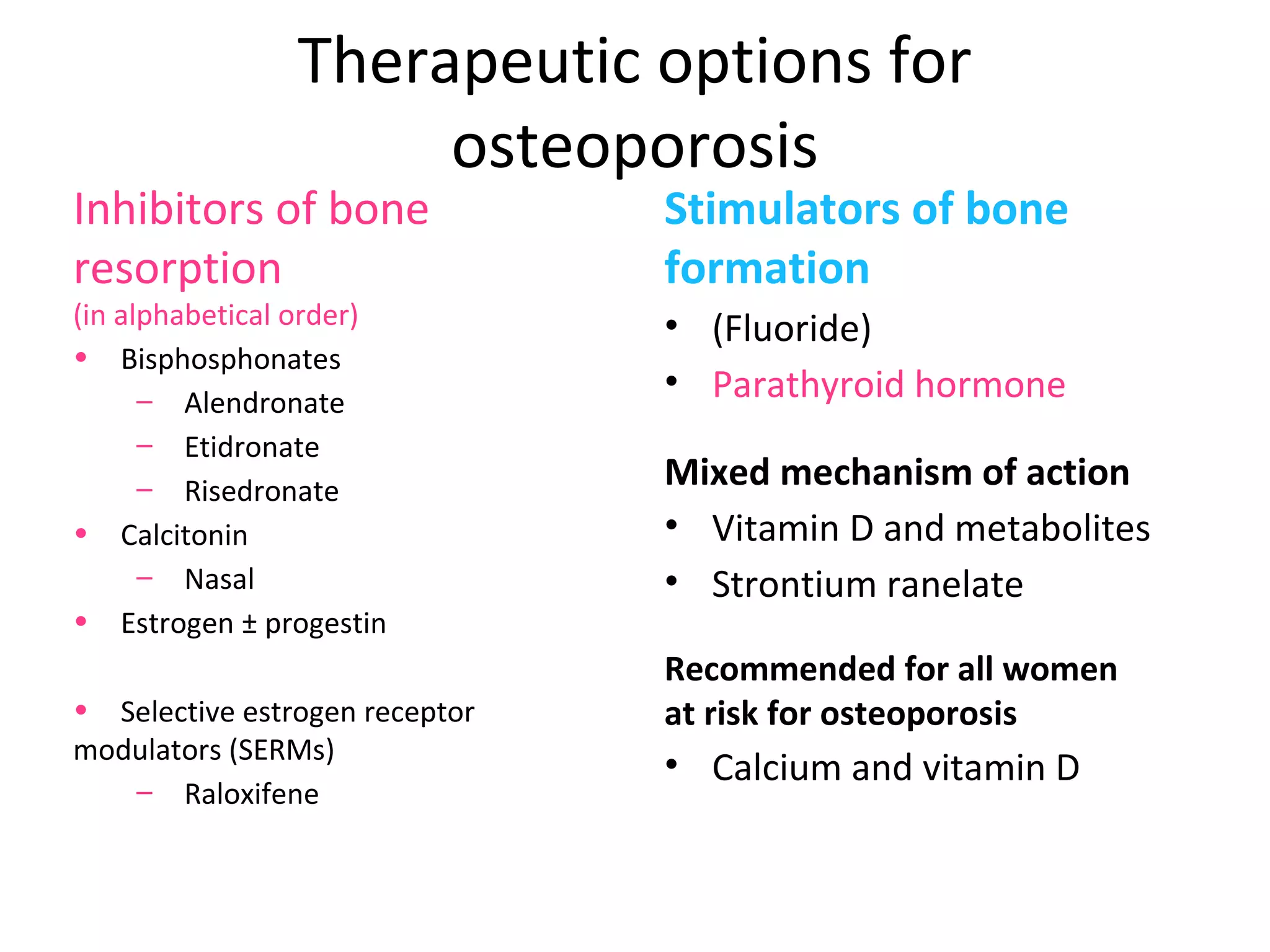 Medical management of osteoporosis | PPT