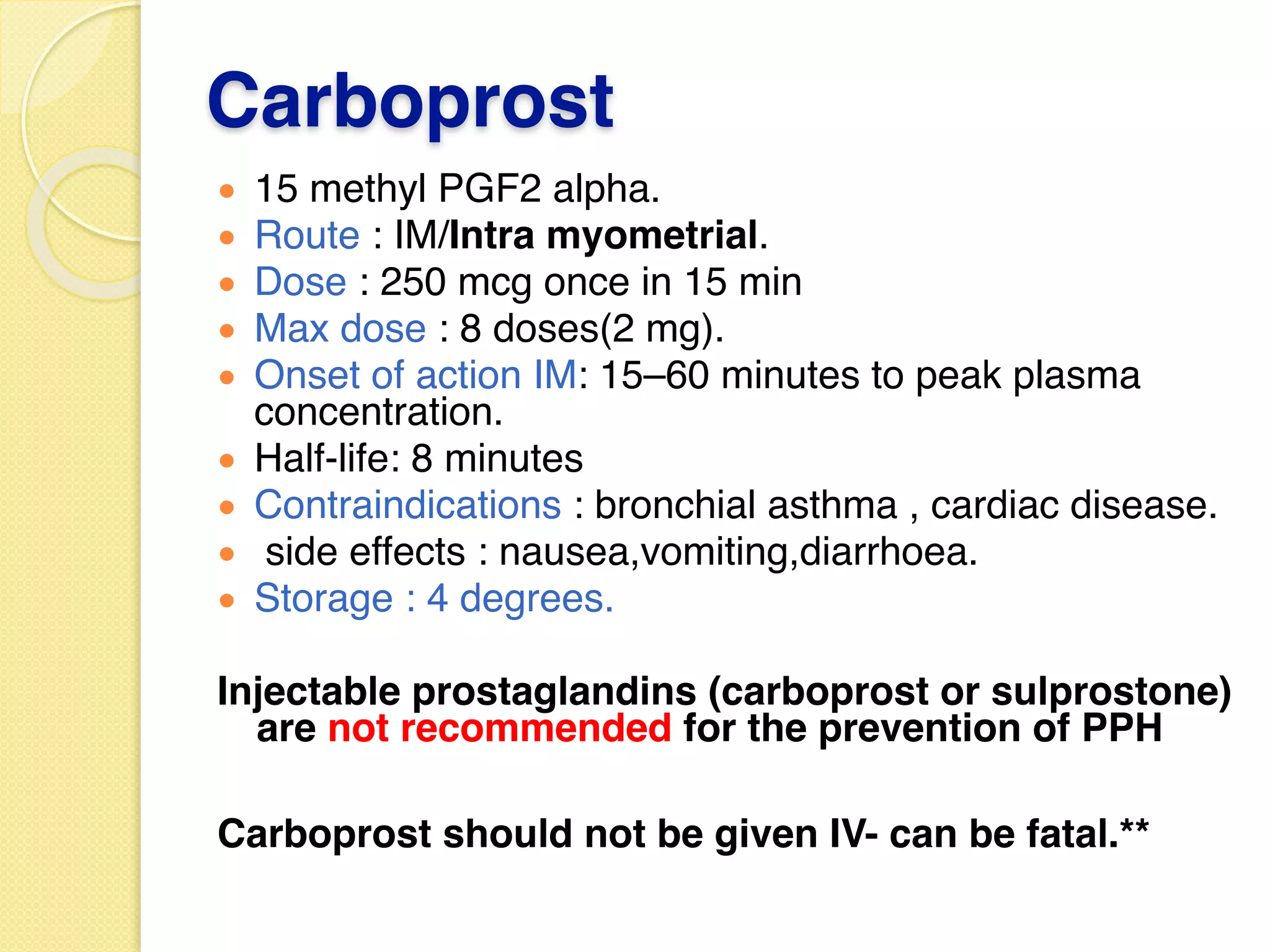 Medical management of pph | PPT
