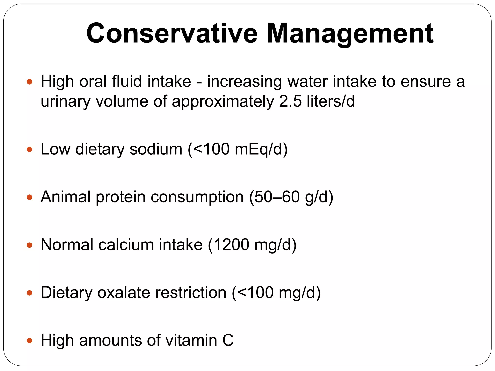 Medical management of renal stones | PPTX