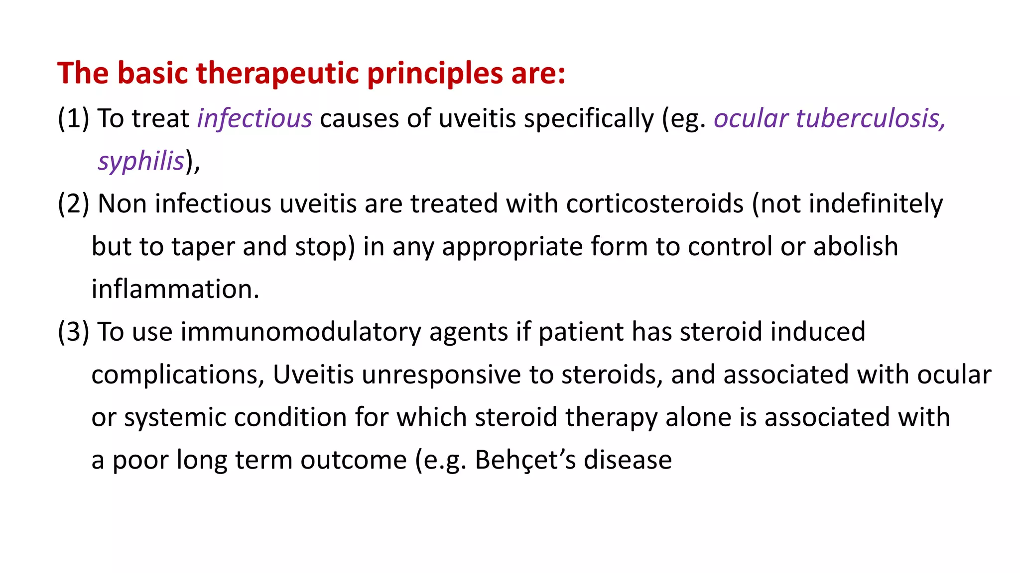 Medical management of uveitis | PPTX