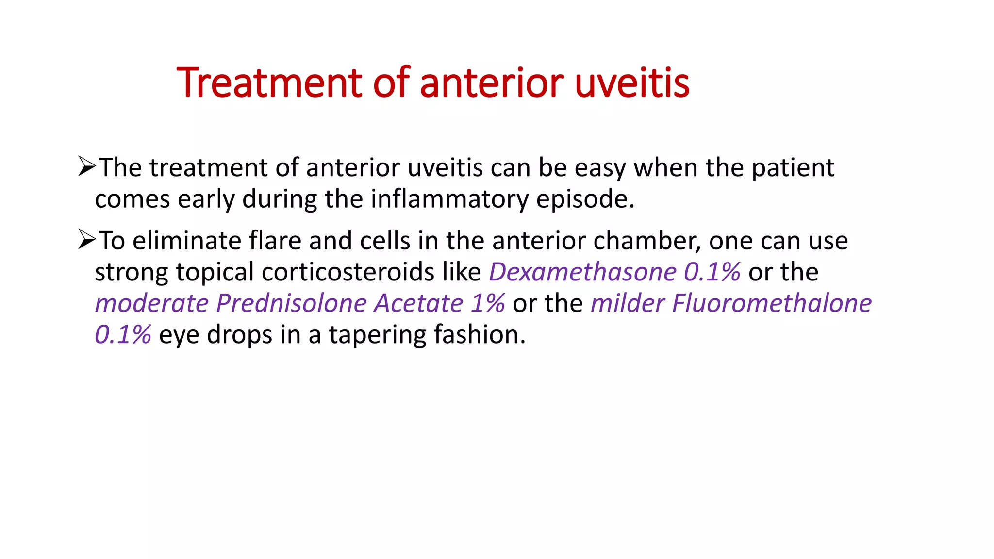 Medical management of uveitis | PPTX