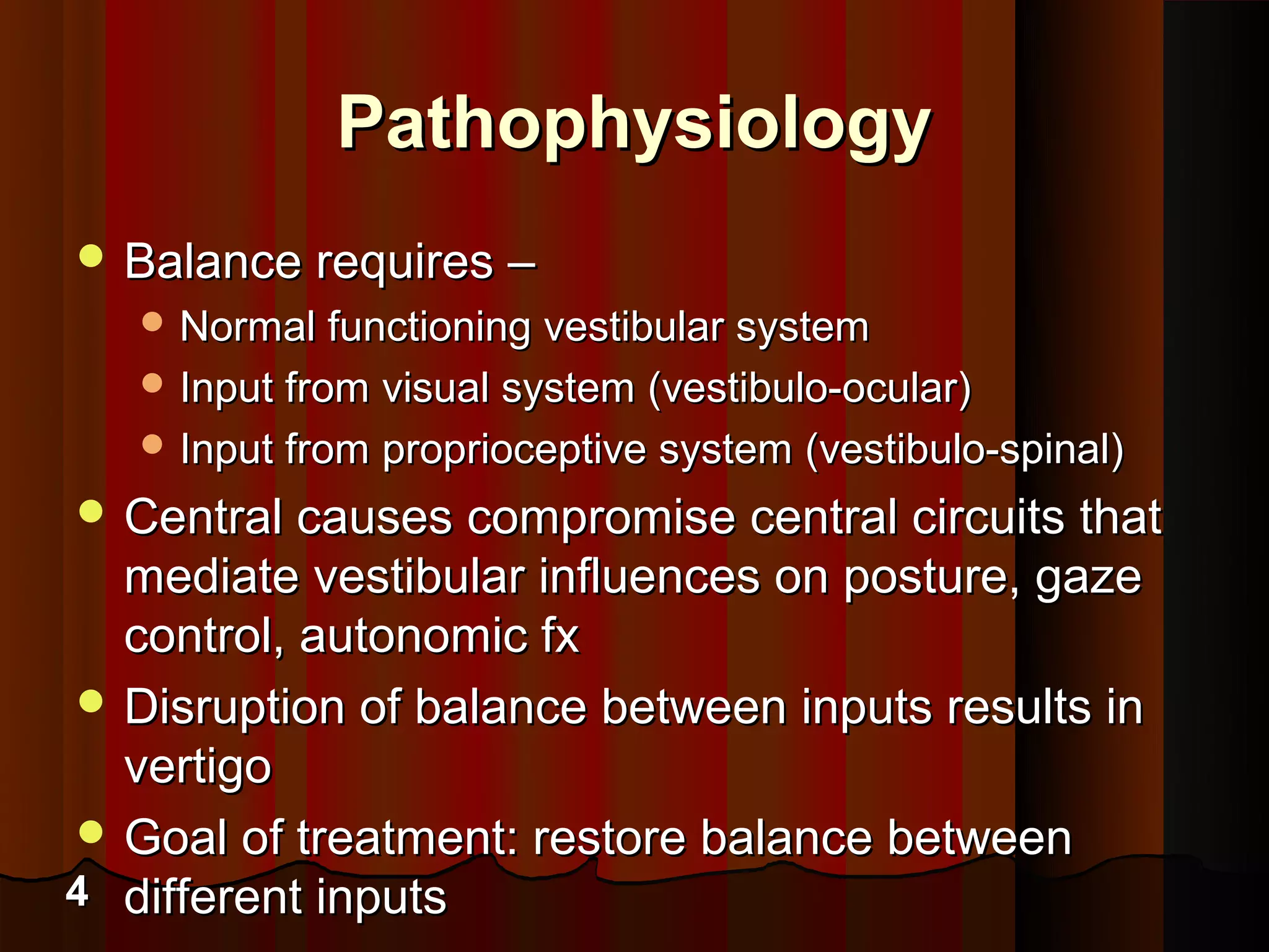 Medical management of vestibular disorders and vestibular ...
