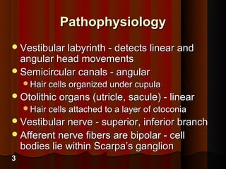 Medical management of vestibular disorders and vestibular ...