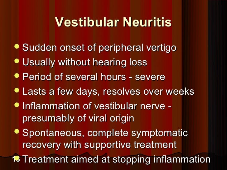 Vestibular Neuronitis Causes Symptoms Treatment