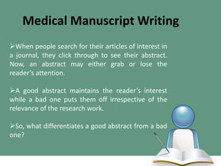 Write an Effective Abstract for your Medical Manuscript | PPTX ...