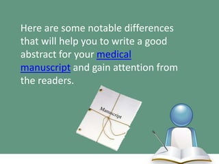 Write an Effective Abstract for your Medical Manuscript | PPTX