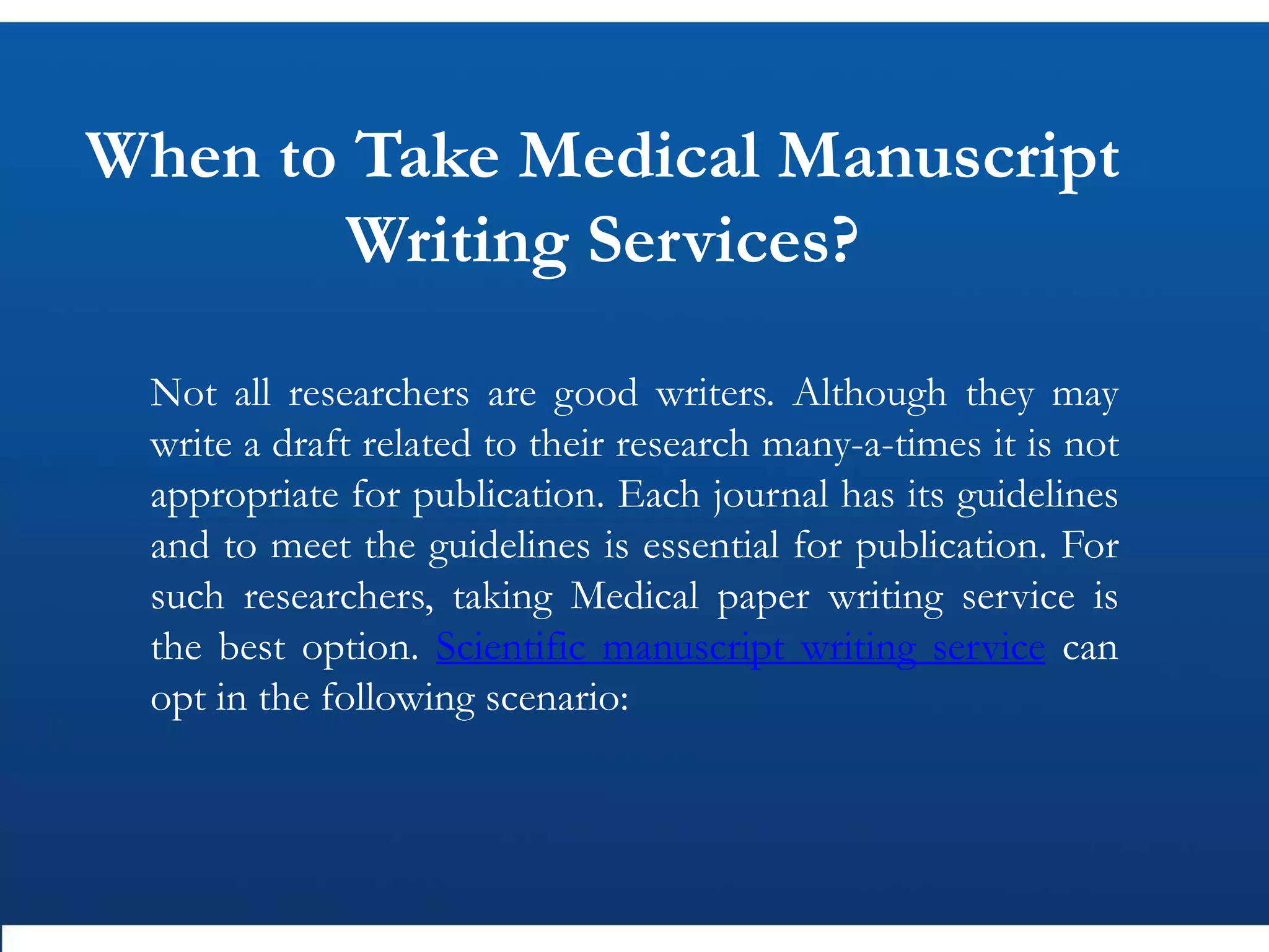 Medical Manuscript Writing | PPTX