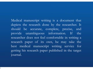 Medical Manuscript Writing | PPTX