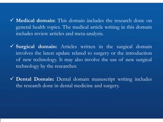 Medical Manuscript Writing | PPTX