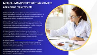 Medical Manuscript Writing in UK | PPT