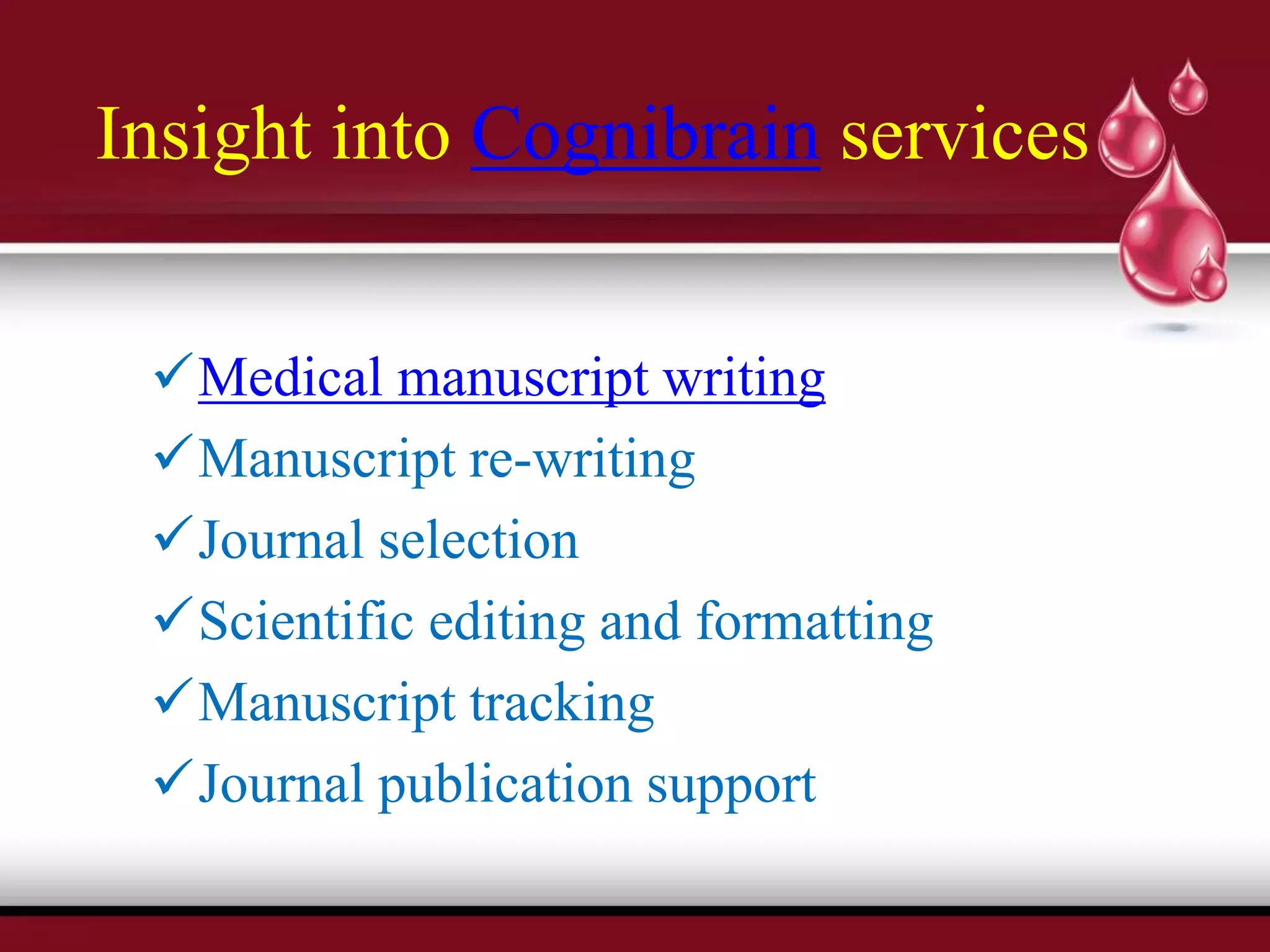Medical Manuscript Writing Service | PPTX