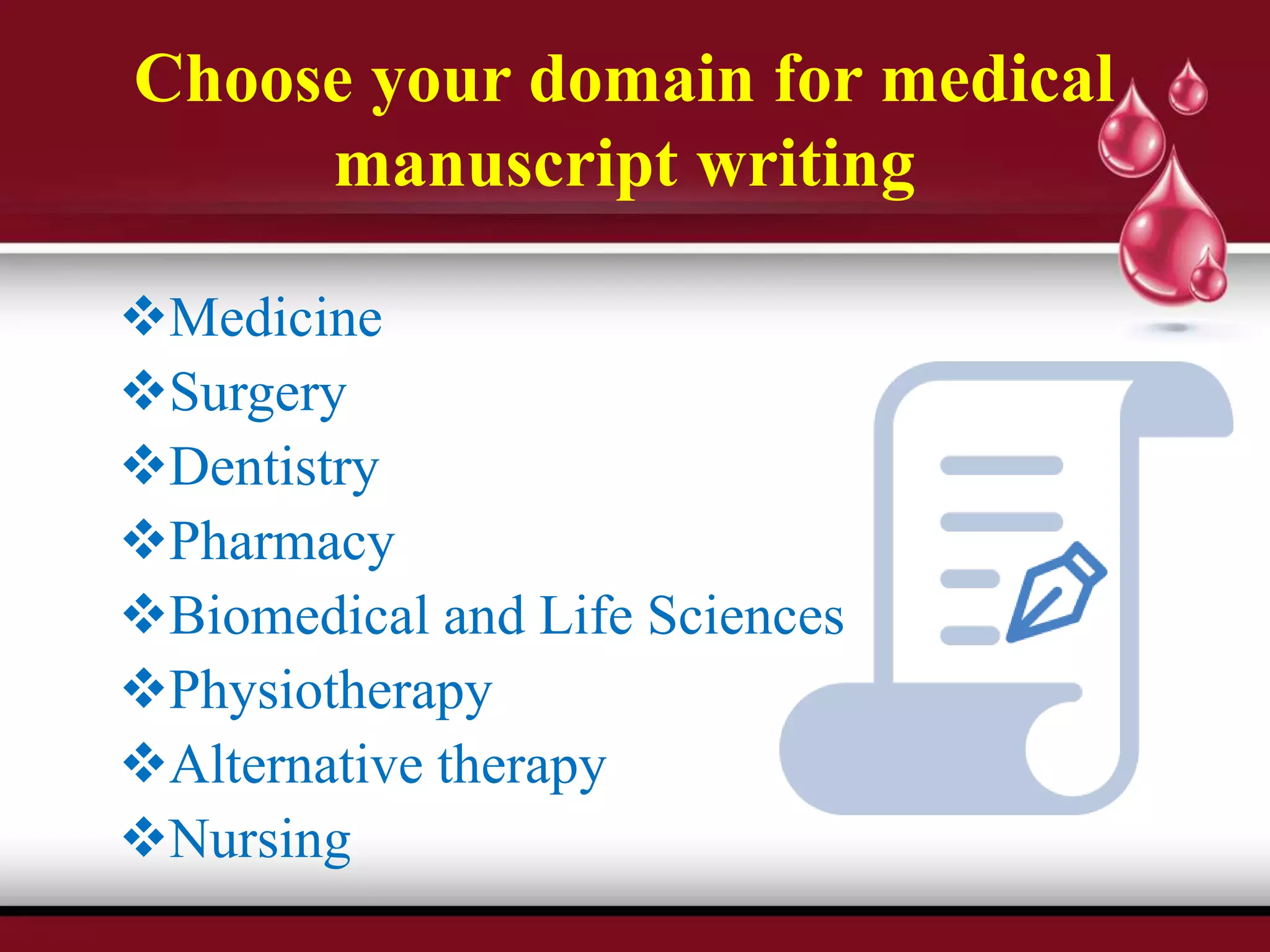 Medical Manuscript Writing Service | PPTX