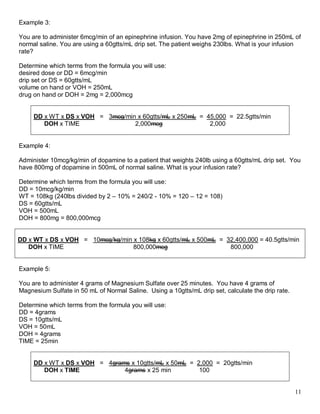 Medical mathmatics, a handout | PDF | First Aid | Injuries