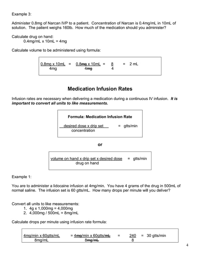 Medical mathmatics, a handout | PDF | First Aid | Injuries