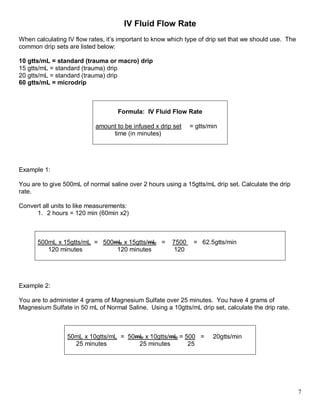 Medical mathmatics, a handout | PDF | First Aid | Injuries