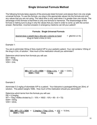 Medical mathmatics, a handout | PDF