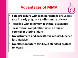 Medical methods of abortion by dr alka mukherjee dr apurva mukherjee | PPTX