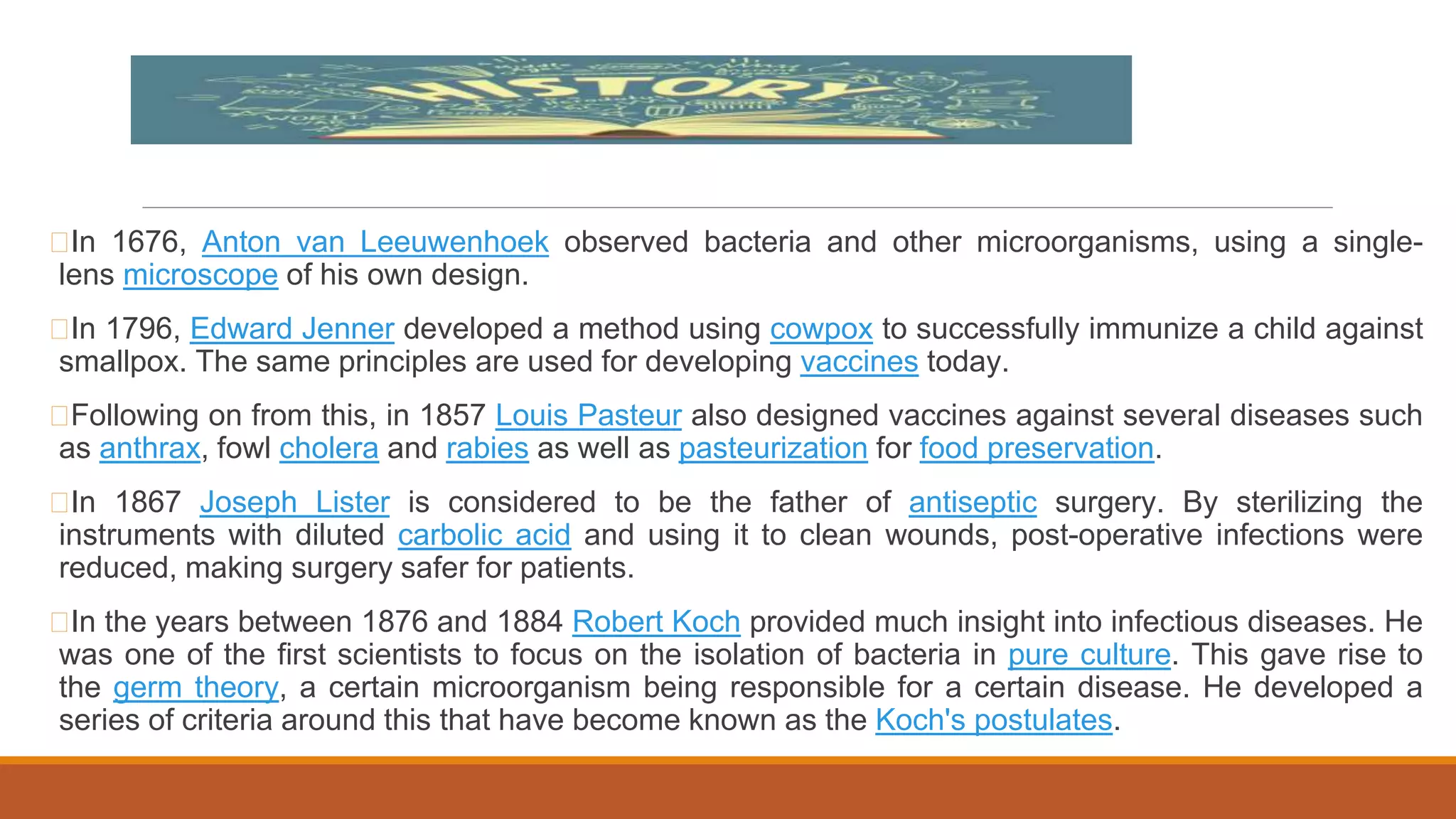 milestones of Medical microbiology-lecture notes | PPTX