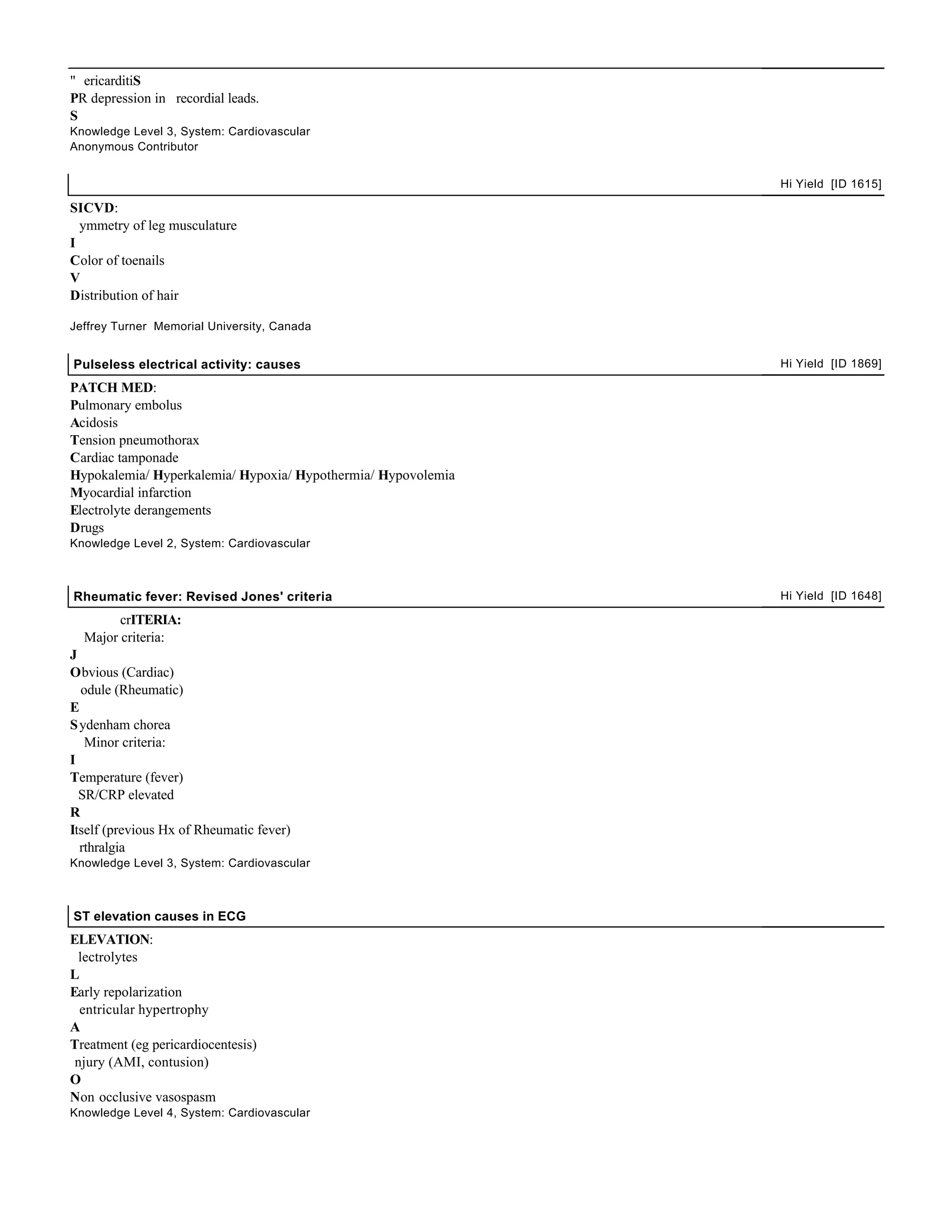 Medical mnemonics | PDF