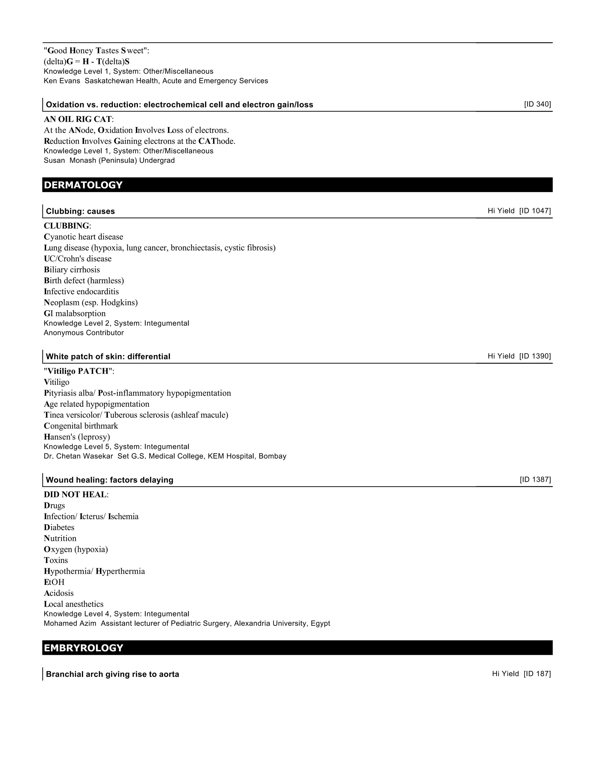 Medical mnemonics | PDF