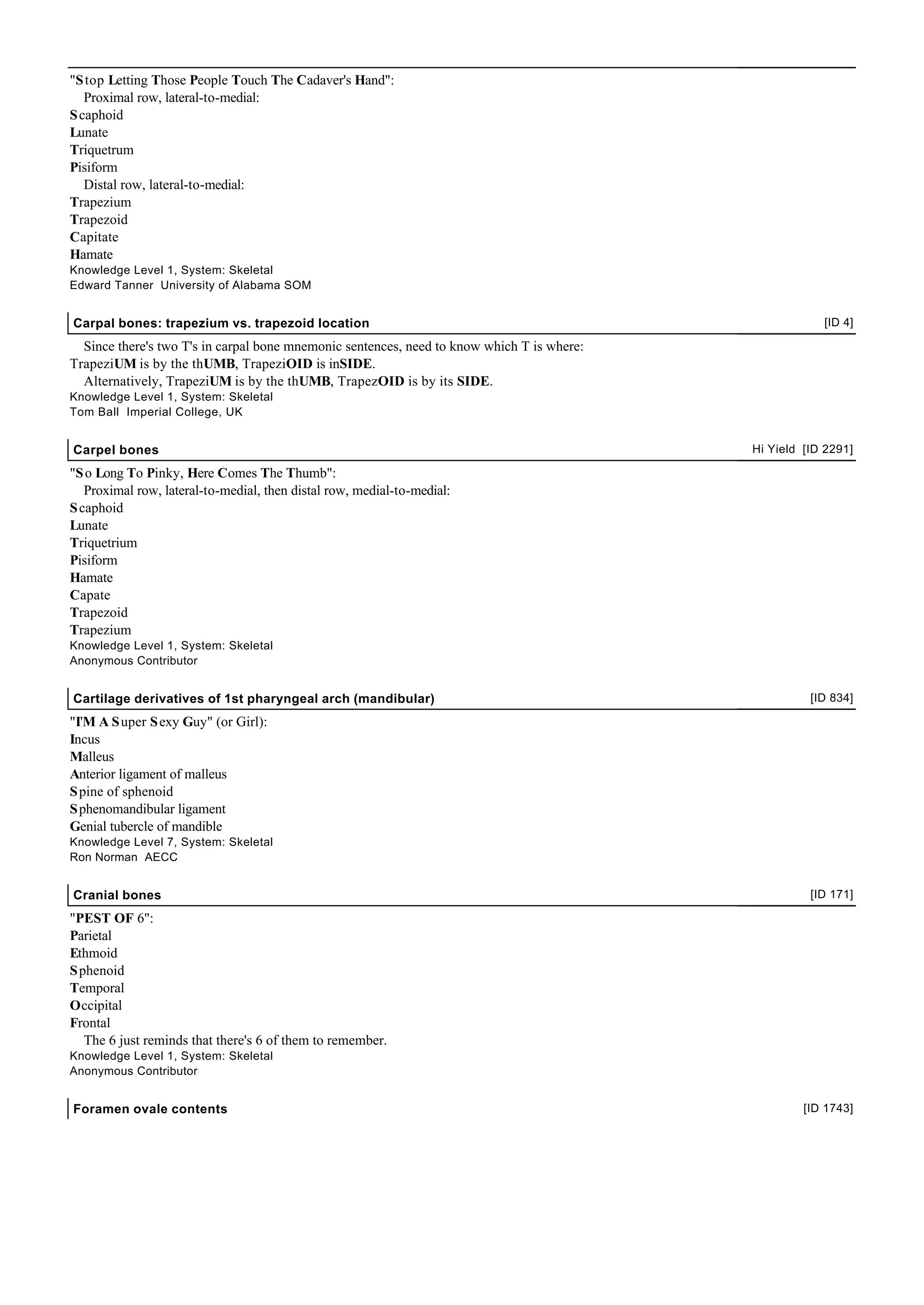 Medical mnemonics pdf_print_version | PDF