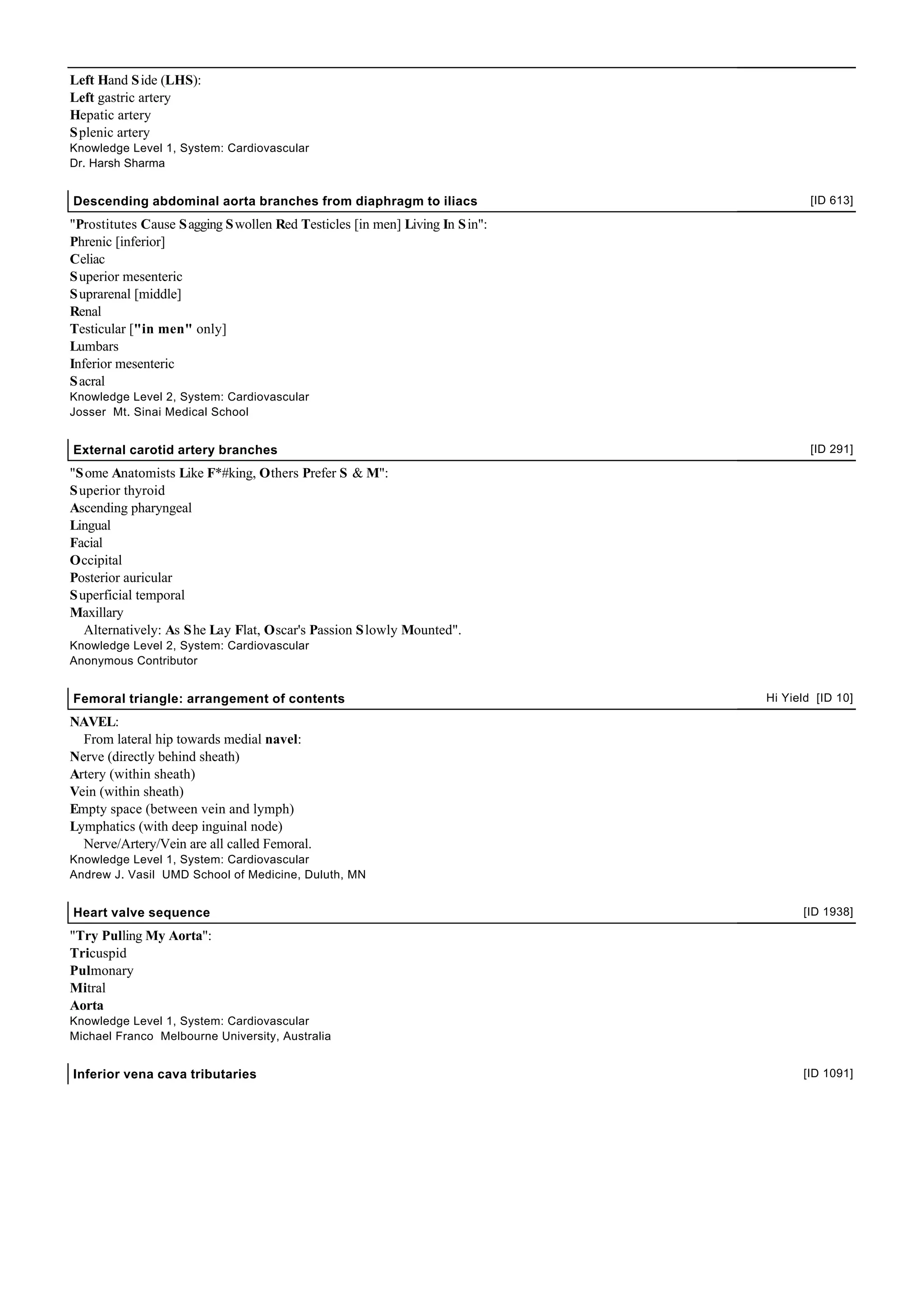 Medical mnemonics pdf_print_version | PDF