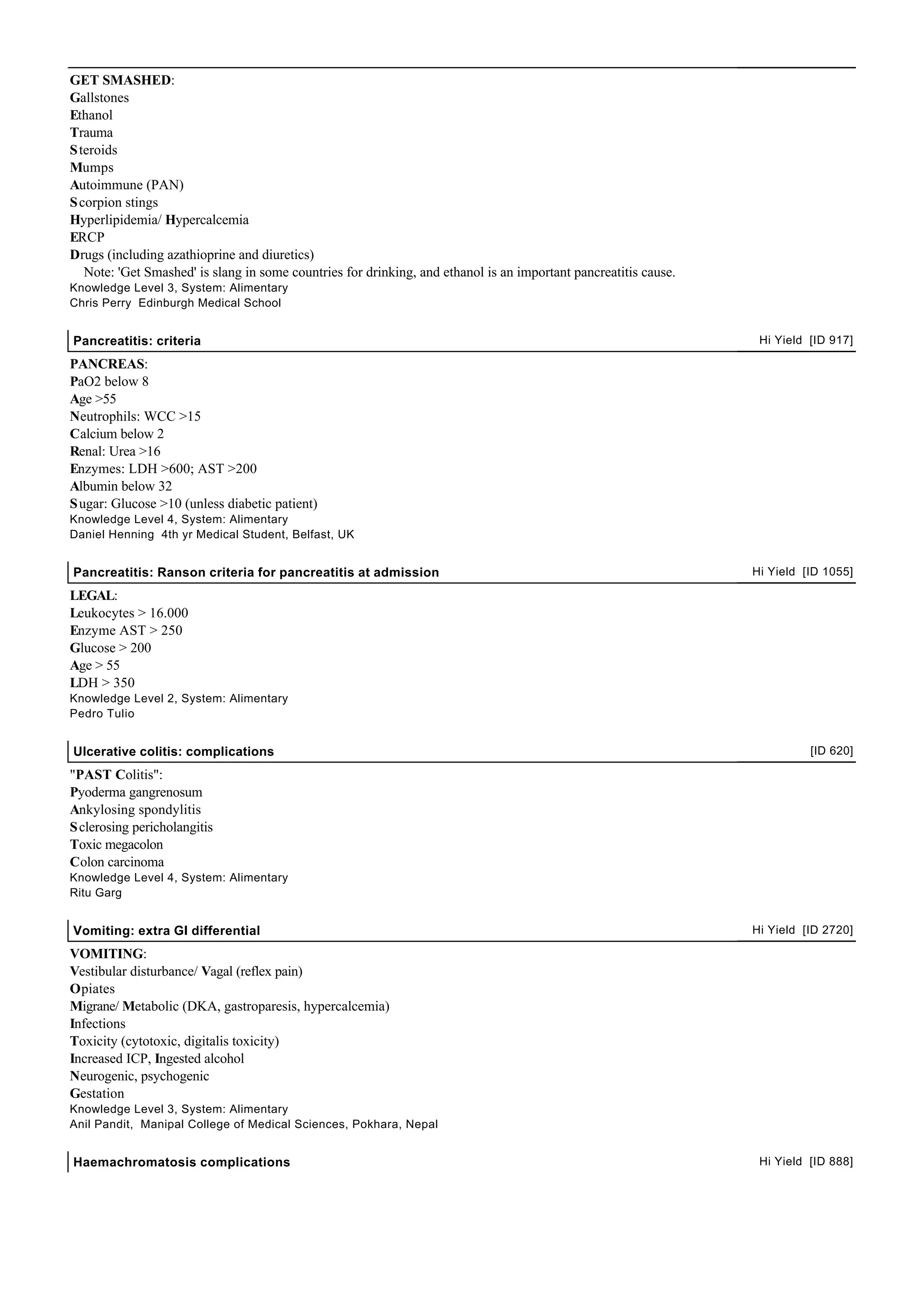 Medical mnemonics pdf_print_version | PDF
