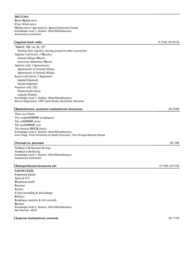 Medical mnemonics pdf_print_version | PDF