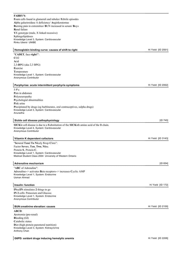 Medical mnemonics pdf_print_version | PDF