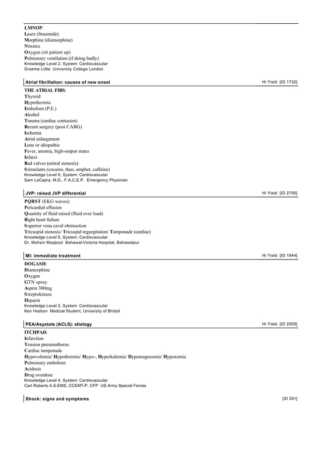 Medical mnemonics pdf_print_version | PDF