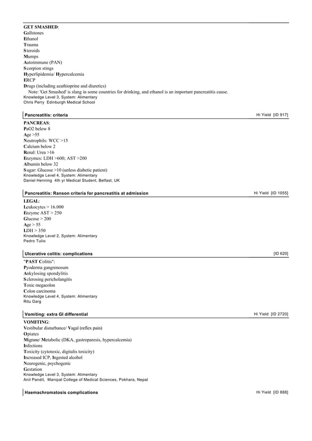 Medical mnemonics pdf_print_version | PDF