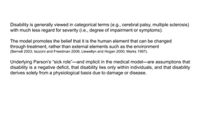 Medical Model of Disability | PPTX